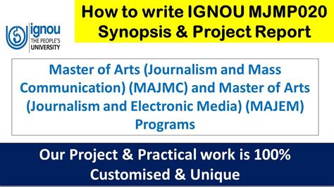 How To Write Ignou Mjmp020 Synopsis And Project Report