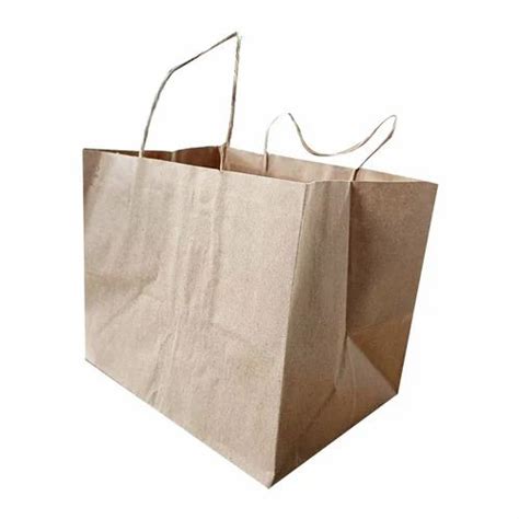100gsm Plain Brown Paper Carry Bag For Grocery Capacity 5kg At Best