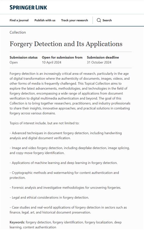 Pdf Cfpforgery Detection And Its Applications Discover Computing Scie