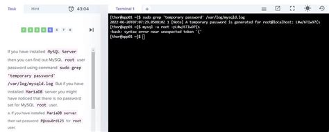 Q 5 Labs Mysql Cant Login To The Root User Devops Kodekloud
