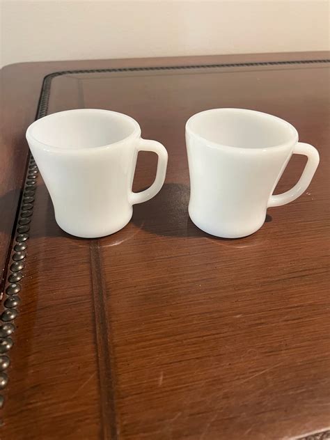 Vintage Federal Glass White Milk Glass Coffeetea Mug Heat Proof Usa Etsy