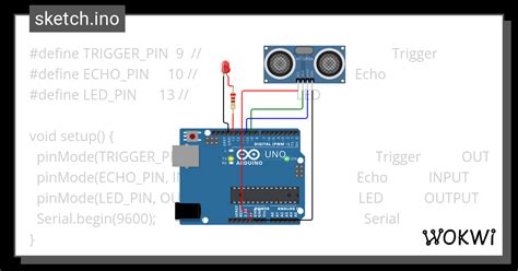 Ultrasonic Led Wokwi Esp32 Stm32 Arduino Simulator