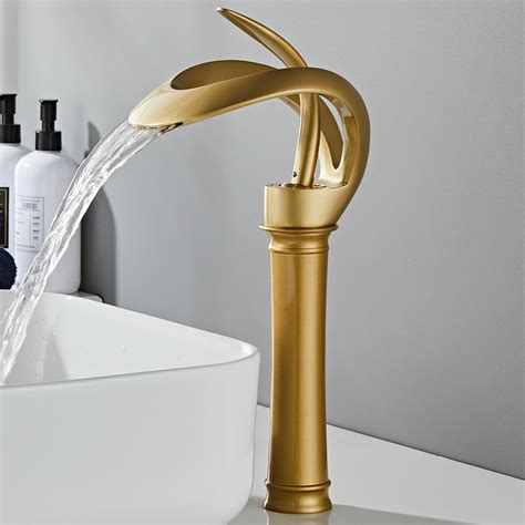 Modern Elegant Waterfall Bathroom Vessel Sink Faucet Single Handle