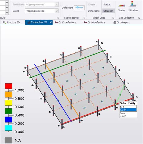 Rigorous Slab Deflection Analysis Example Eurocode Trimble User Assistance