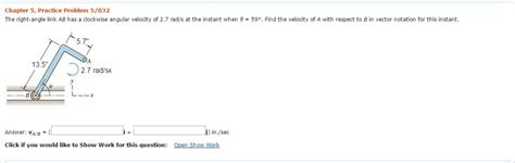 Solved The Right Angle Link Ab Has A Clockwise Angular