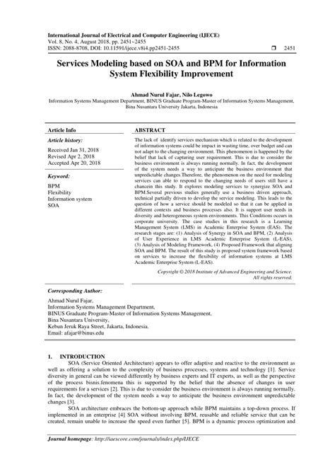 Pdf Services Modeling Based On Soa And Bpm For Information System