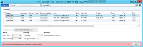 Code Example Center AX How Find Sales Purchase Price For Item