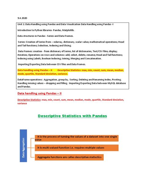 descriptive statistics with pandas data handling using pandas ii