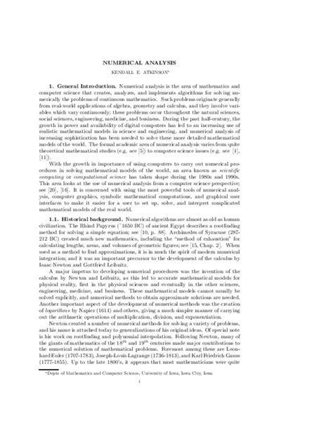 Pdf Numerical Analysis