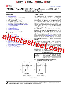 TMUX7201 Datasheet PDF Texas Instruments