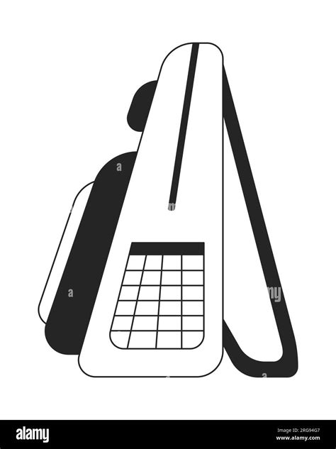 Backpack Rucksack Side View Flat Monochrome Isolated Vector Object