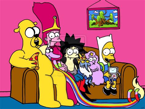 Simpsons Adventure Time Fanart Mashup By Roguefemme On Deviantart The Simpsons Movie Simpsons