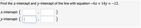 Solved Find The X Intercept And Y Intercept Of The Line With Chegg Com