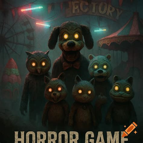 A Dark Horror Game Poster Featuring Various Creepy Possessed Looking