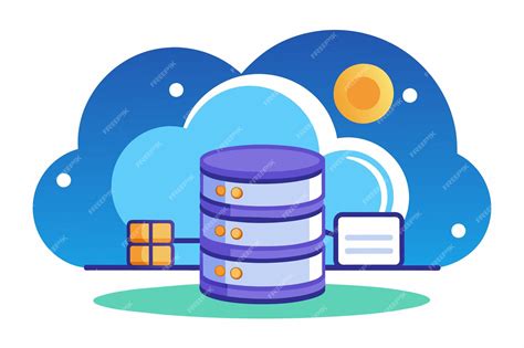 Premium Vector A Stack Of Data With A Cloud In The Background Install Cloud Database For Data