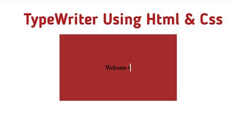 How To Make Typewriter Using Html And Css Webcasting Youtube