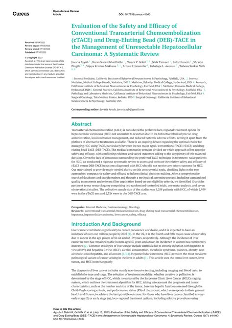 Pdf Evaluation Of The Safety And Efficacy Of Conventional Transarterial Chemoembolization