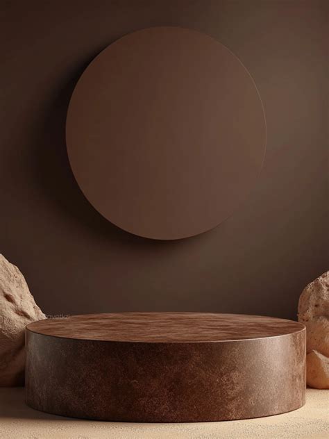 Подиум для презентации товара Нейросеть Фон для товара Коричневый фон с подиумом в 2025 г