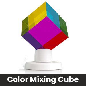 Amazon Com Color Mixing Cube With Display Stand 2 Inch 50mm Cyan Yellow Magenta Acrylic