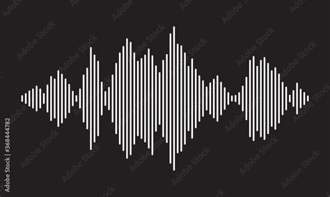 White Sound Wave Equalizer Isolated On Black Background Abstract Music Wave Radio Signal