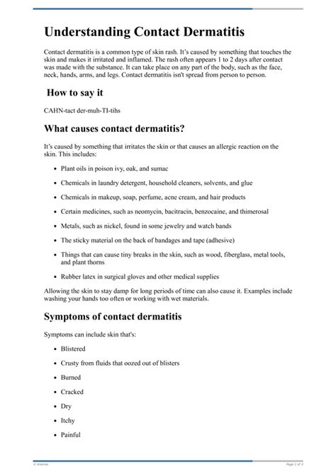 Text Understanding Contact Dermatitis Healthclips Online