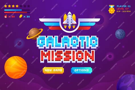 우주 게임 인터페이스 무료 벡터
