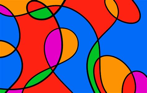 복고풍 윤곽선과 색상 디자인의 추상적 인 유체 배경 포스터 전단지 배너 및 창의적인 프로젝트를 위한 트렌디 한 기하학적 1960 1969 년에 대한 스톡 벡터 아트 및 기타