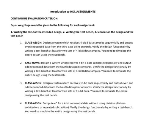 Need The HDL Intended Design Test Bench Code And Chegg