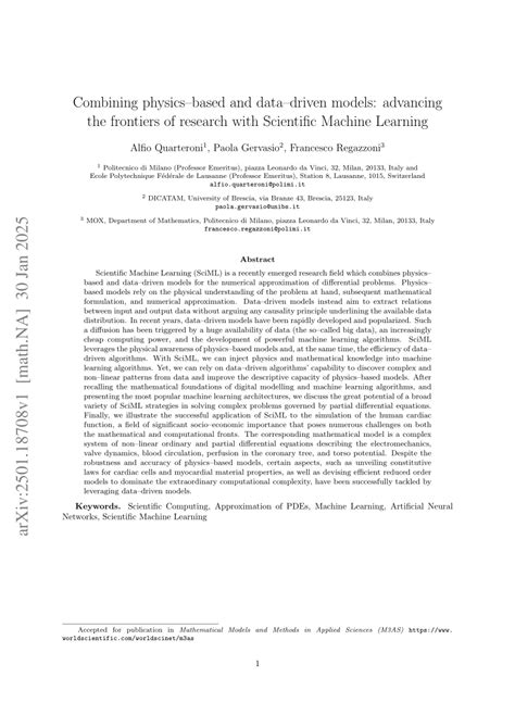 Pdf Combining Physics Based And Data Driven Models Advancing The