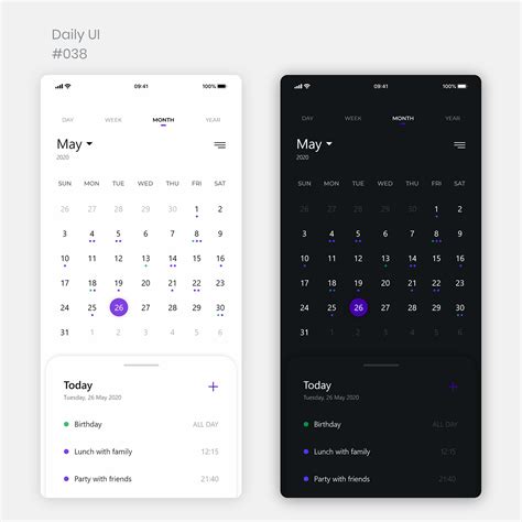 Daily UI Calendar On Behance