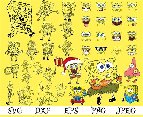 Spongebob Svgspongebob Face Svg Clipartspongebob Etsy Spongebob Etsy Character