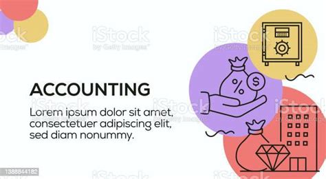 회계 라인 아이콘 디자인 다채로운 디자인 많은 분야에서 사용할 수 있습니다 브로셔 프리젠 테이션 웹 사이트에 대한 타임 라인 디자인 인포그래픽 디자인 레이아웃 개념에 대한