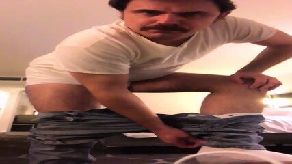 Mustache Masc Man Naked White Briefs Socks