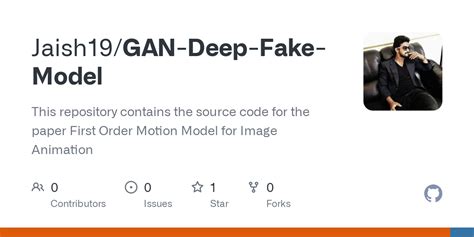GitHub Jaish19 GAN Deep Fake Model This Repository Contains The