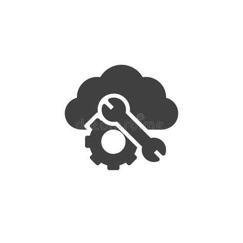 Cloud Computing Settings Vector Icon Stock Vector Illustration Of