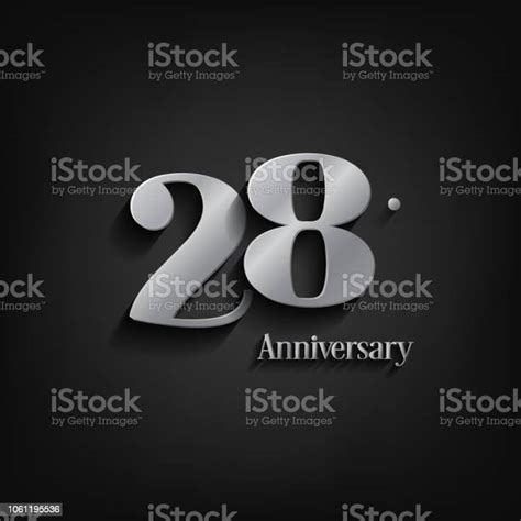 28 년 기념일 축 하입니다 기념일 로고 우아함 번호와 3d 스타일 색과 검은색 축 하 초대 카드 인사말 카드에 대 한 벡터 디자인에 고립 된 그림자 기념일에 대한 스톡