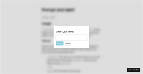 Popup Modal With Prompt Codesandbox