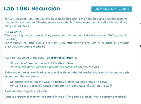 Solved For Your Solution You Can Use One Class Recursion