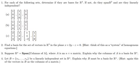 Solved For Each Of The Following Sets Determine If They Chegg