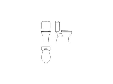 Toilet WC Type 2 Free CAD Blocks In DWG File Format