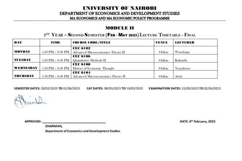 Phd Programme Evening Lecture Timetable Department Of Economics And