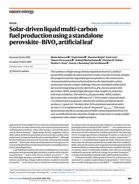 Solar Driven Liquid Multi Carbon Fuel Production Using A Standalone