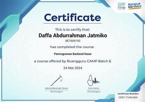 Daffa Abdurrahman Jatmiko Backend Engineer Linkedin