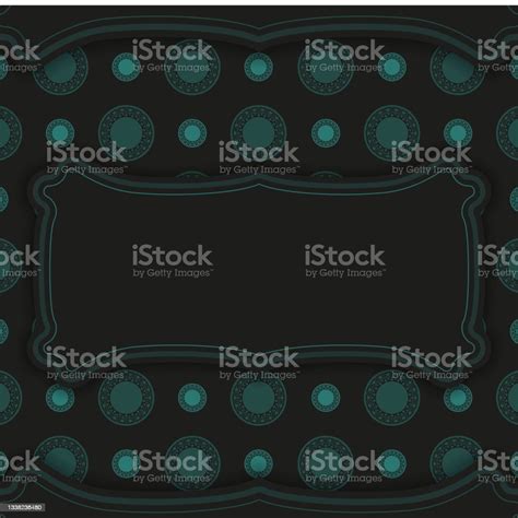 파란색 그리스 장식과 검은 색의 고급스러운 벡터 엽서 디자인 텍스트 및 추상 패턴에 대한 공간이 있는 초대 카드 디자인 기업 비즈니스에 대한 스톡 벡터 아트 및 기타 이미지