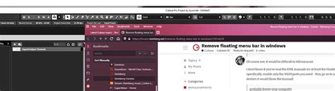 Remove Floating Menu Bar In Windows By Xavier Baez Cubase Steinberg Forums