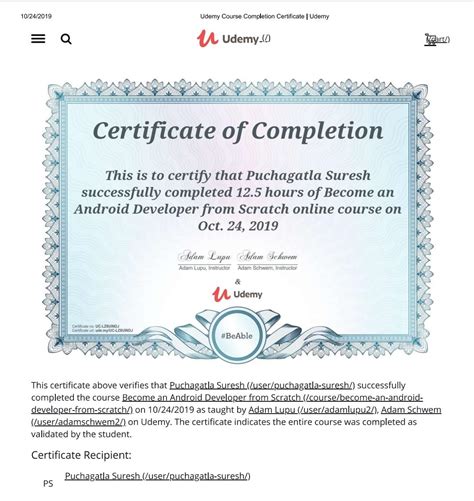 Suresh Puchagatla On Linkedin Androiddeveloper Udemy Androidcertificate