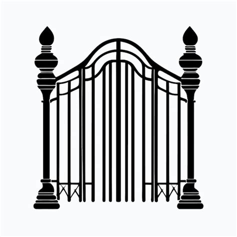 Premium Vector Fence Gate Vector Illustration