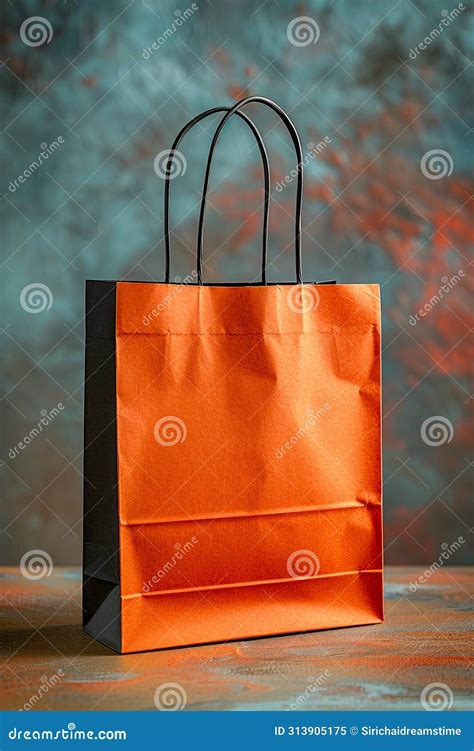 Orange Paper Bag Design Template For Mock Up Ai Generated Stock