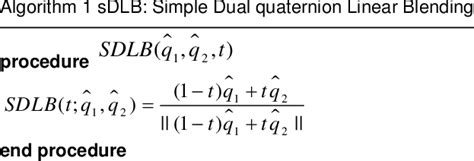 Simple Dual Quaternion Linear Blending Download Table