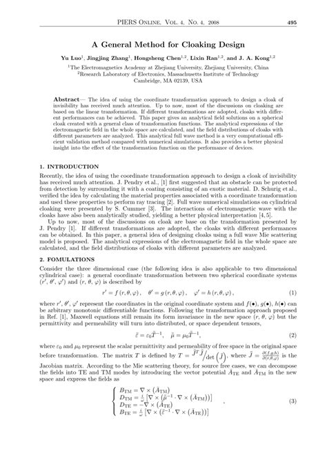 pdf a general method for cloaking design